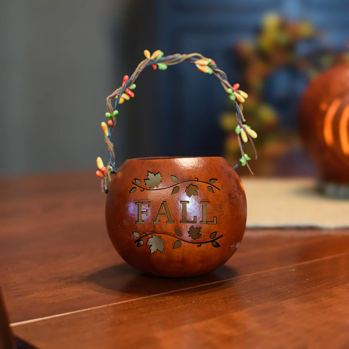 Fall Gourd Basket Home Decor Burtn Orange – Meadowbrooke Gourds