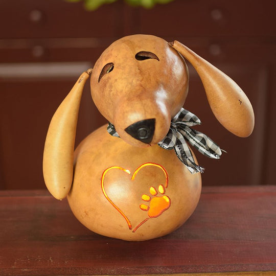Biscuit Dog - Small Lit Gourd Luminary – Meadowbrooke Gourds