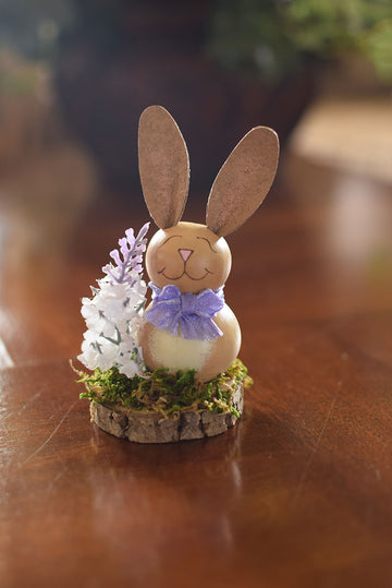 April Bunny Scene Easter Gourd Spring Decor Rabbit Tabletop ...