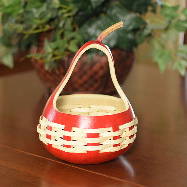 GOURDian Angels Woven Basket - Small Apple Red – Meadowbrooke Gourds